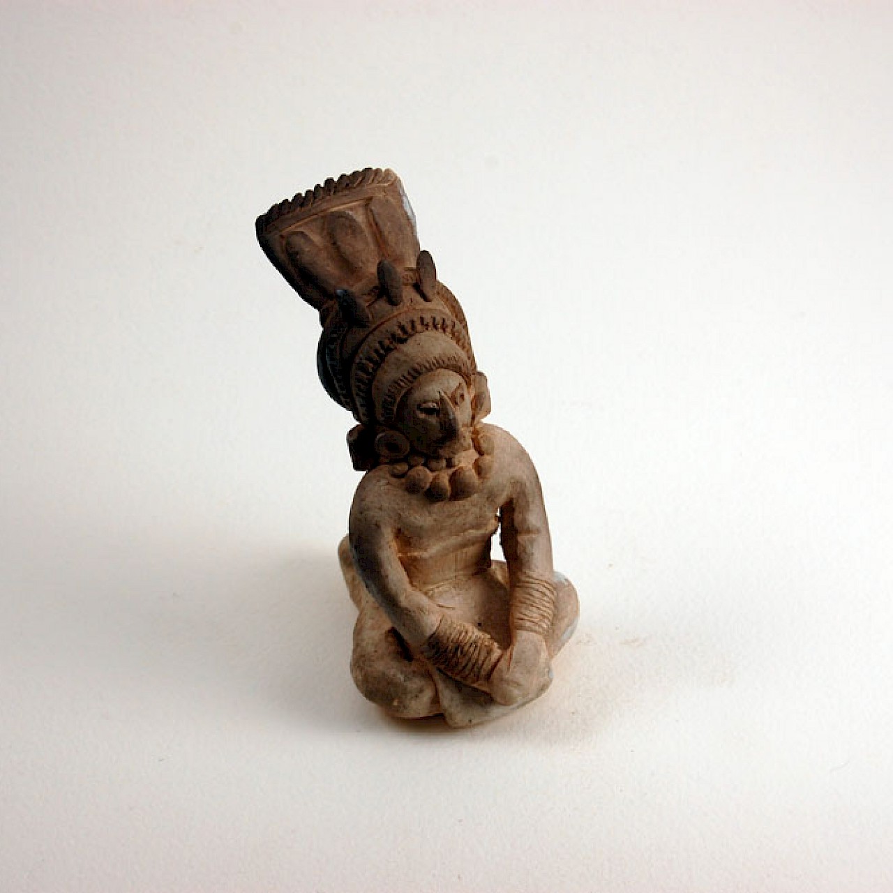 Mayan Jaina-style Seated Figure (whistle), 2.75" x 4.75" | Indian-style ...
